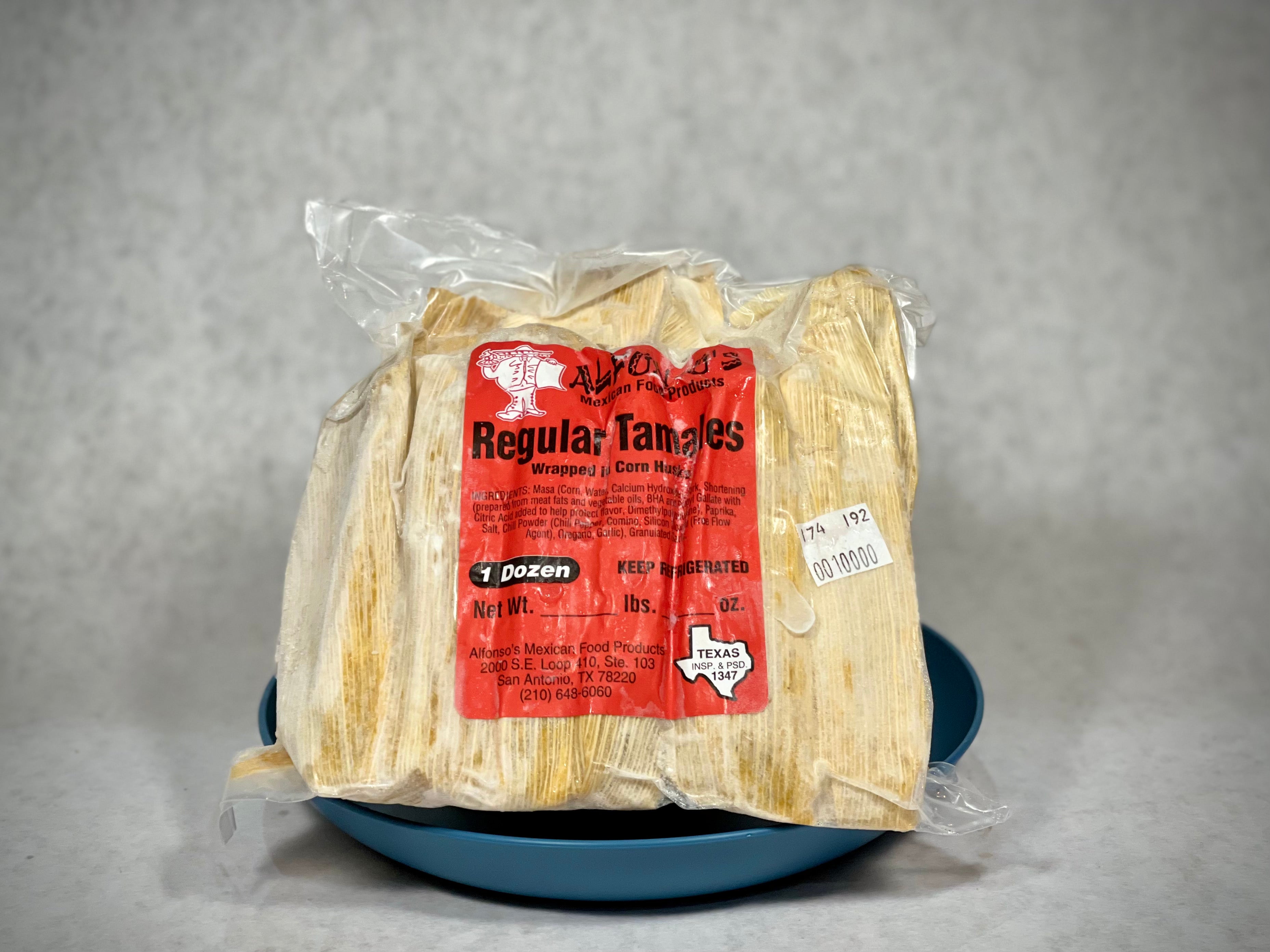 Regular Pork Tamales - Frozen - 1 Dozen – Alfonso's Tamales