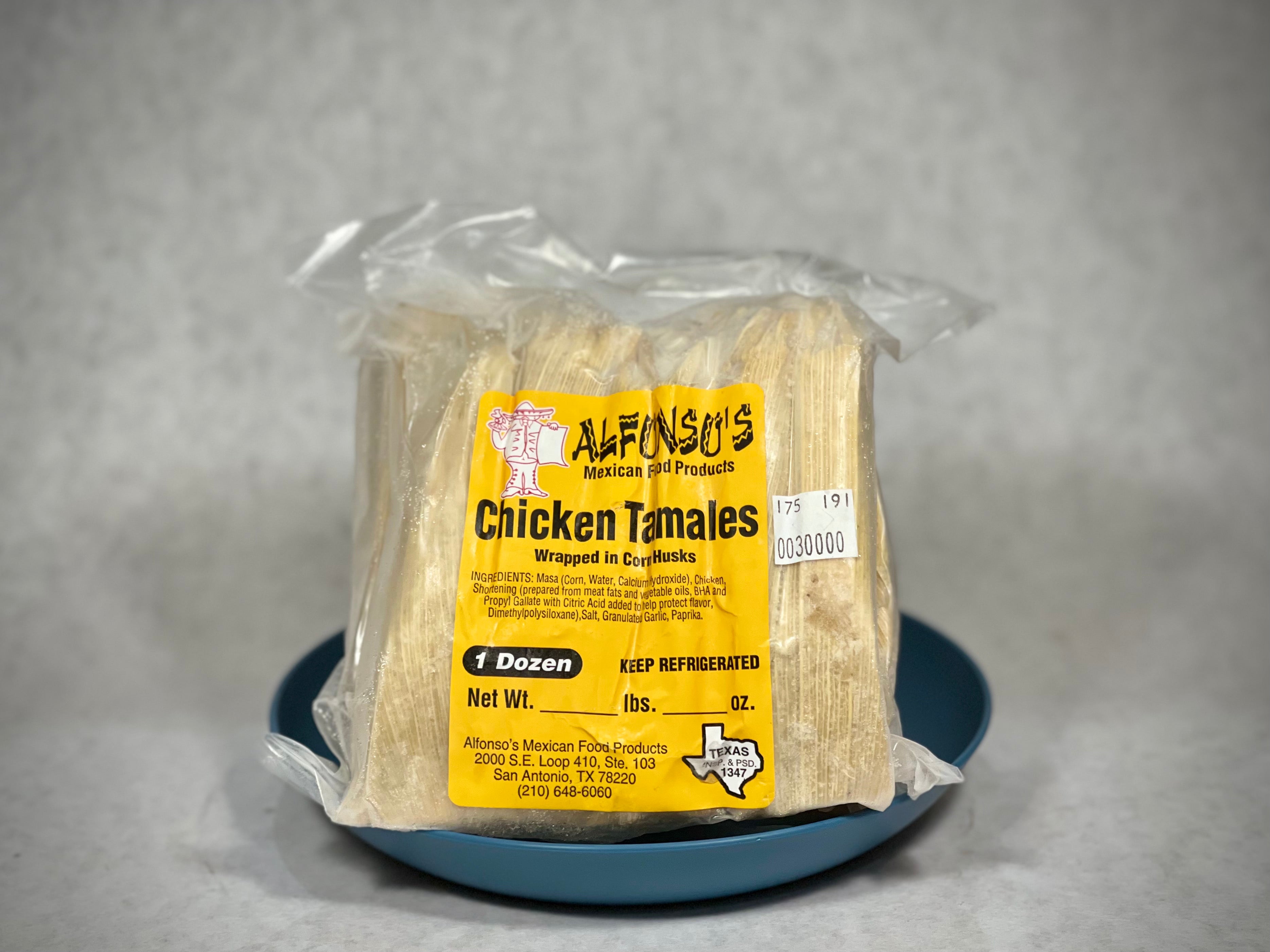 Regular Chicken Tamales - Frozen - 1 Dozen – Alfonso's Tamales